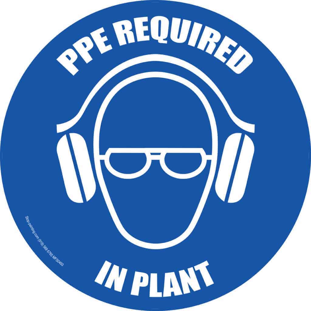 Floor sign - PPE required 45cm - Easy Marking